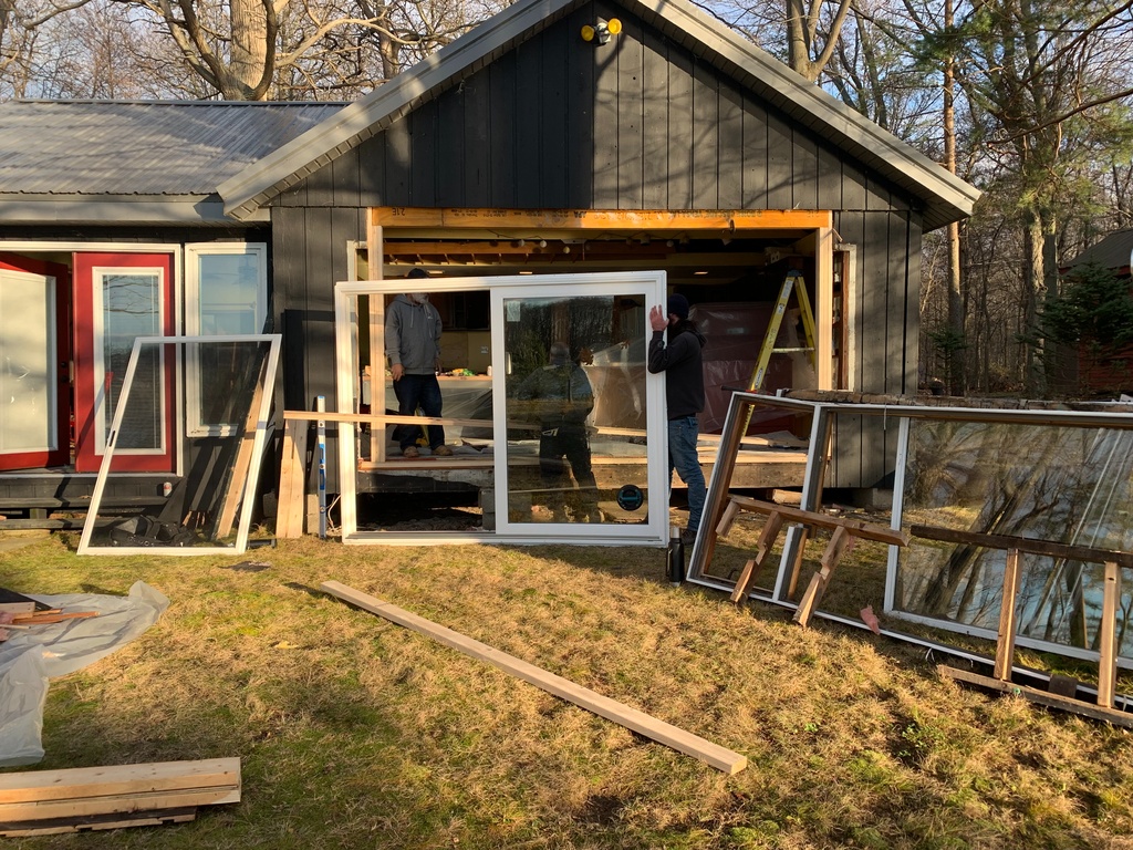 Wonder Windows Install Patio doors at John Welch's Cabin - Jim Salmon ...