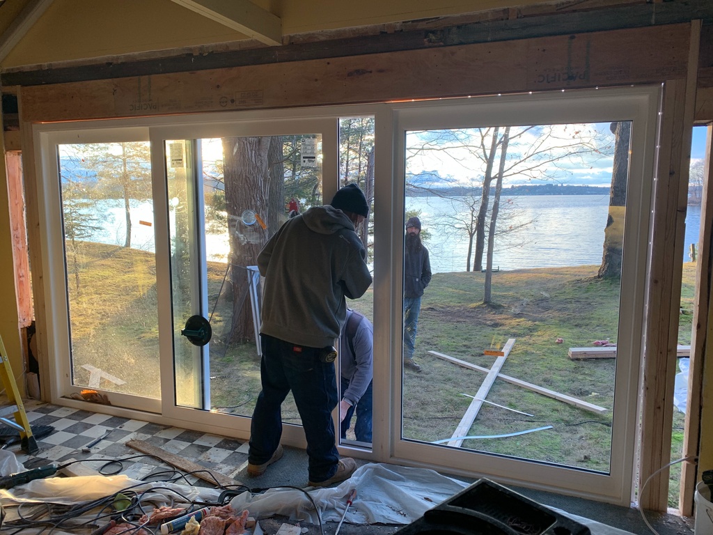 Wonder Windows Install Patio doors at John Welch's Cabin - Jim Salmon ...
