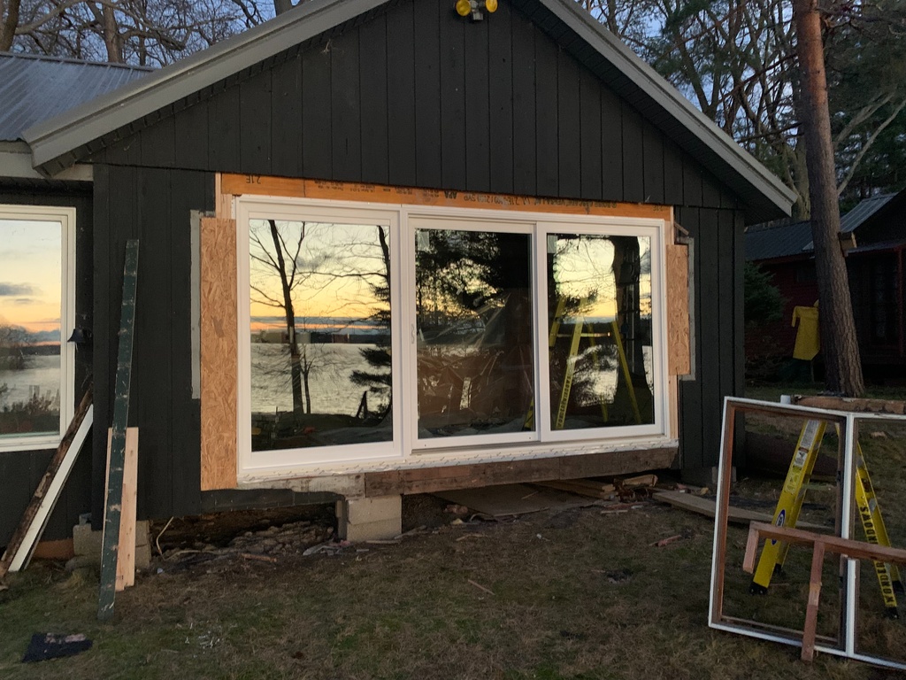 Wonder Windows Install Patio doors at John Welch's Cabin - Jim Salmon ...